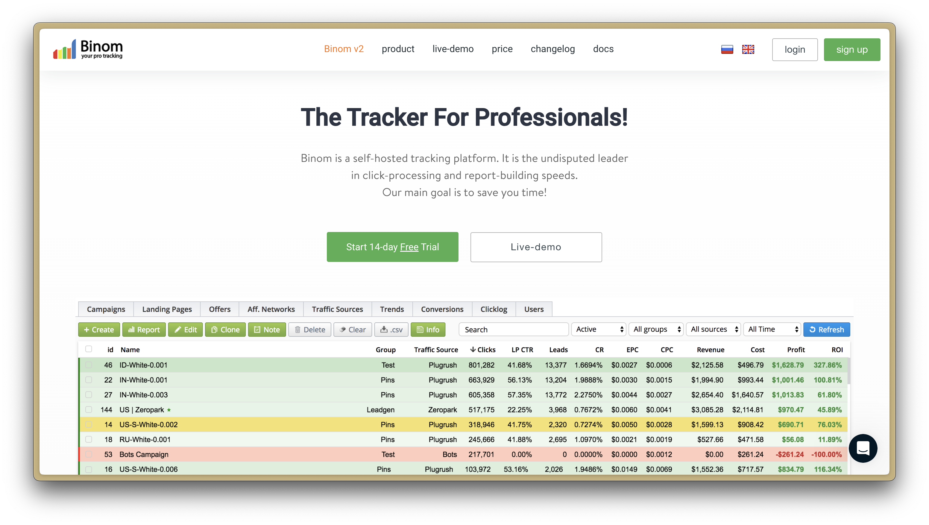 Review of Binom: CPA tracker for affiliate marketing | PALAI MEDIA